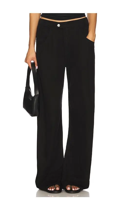EB DENIM Eddie Bowed Linen Pant - Black