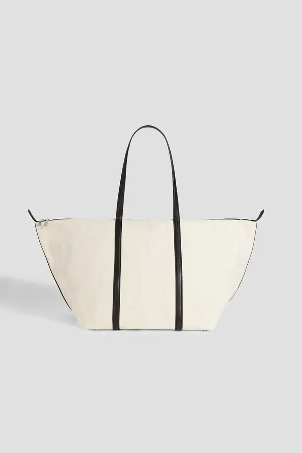 TOTEME Leather-trimmed Canvas Weekend Bag