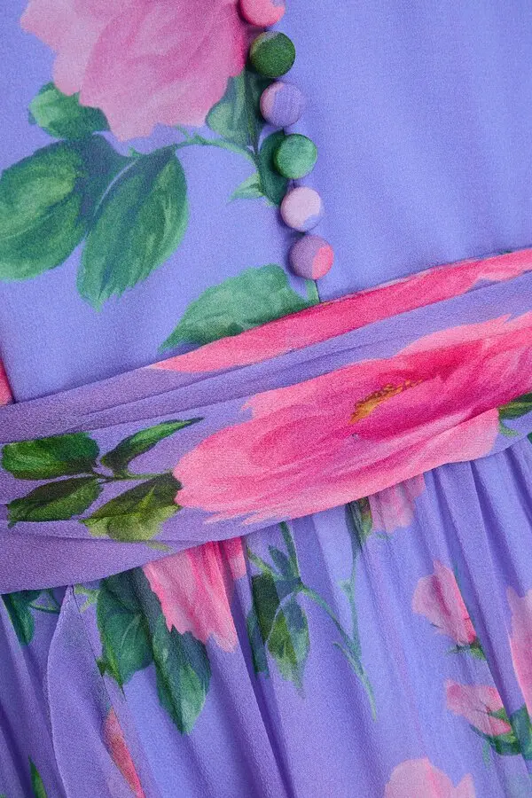 Carolina Herrera Floral-print Silk-georgette Midi Dress