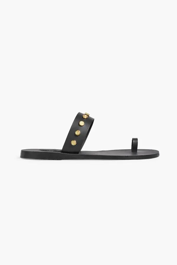 ANCIENT GREEK SANDALS Thalia Shell Embellished Leather Slides