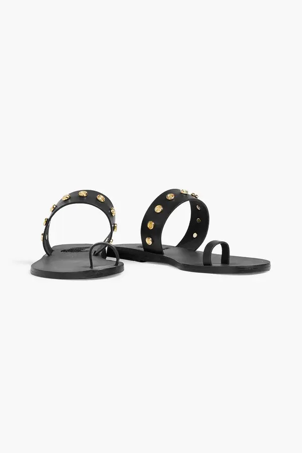 ANCIENT GREEK SANDALS Thalia Shell Embellished Leather Slides