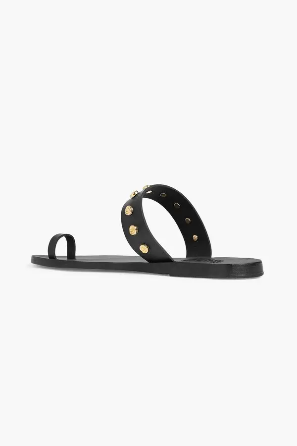 ANCIENT GREEK SANDALS Thalia Shell Embellished Leather Slides