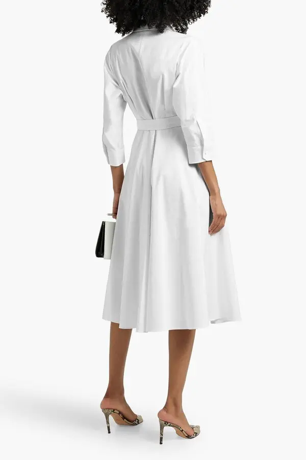Max Mara Sibari Cotton-blend Poplin Midi Shirt Dress
