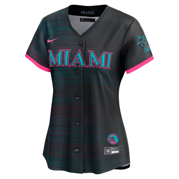 Nike Miami Marlins City Connect Dri-fit Adv Mlb Limited Jersey - Black