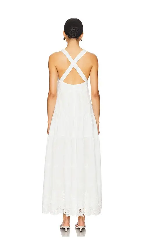 WeWoreWhat Ruched Cup Peplum Midi Dress in ivory-White