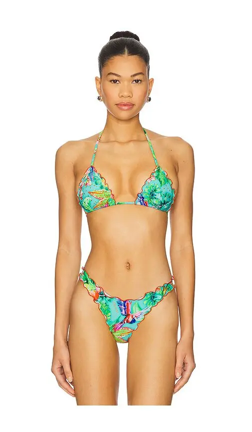 Luli Fama Caribbean Fantasy Triangle Bikini Top - Multicolor