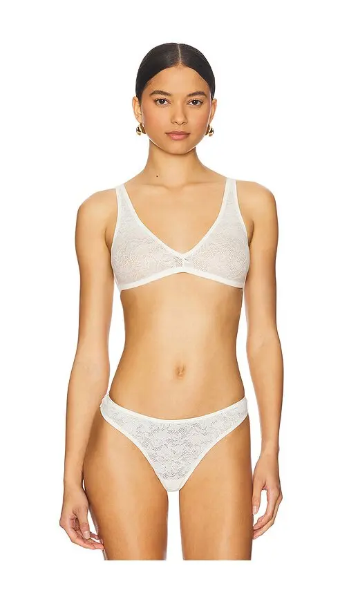 Eberjey Recycled Lace Plunge Bralette - Ivory