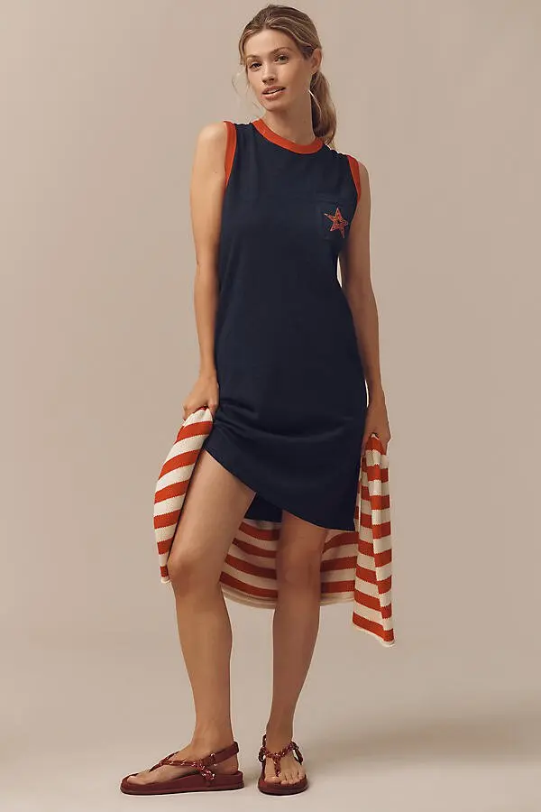 sundry ruched tank dress SUNDRY Ruched Tank Dress in Navy