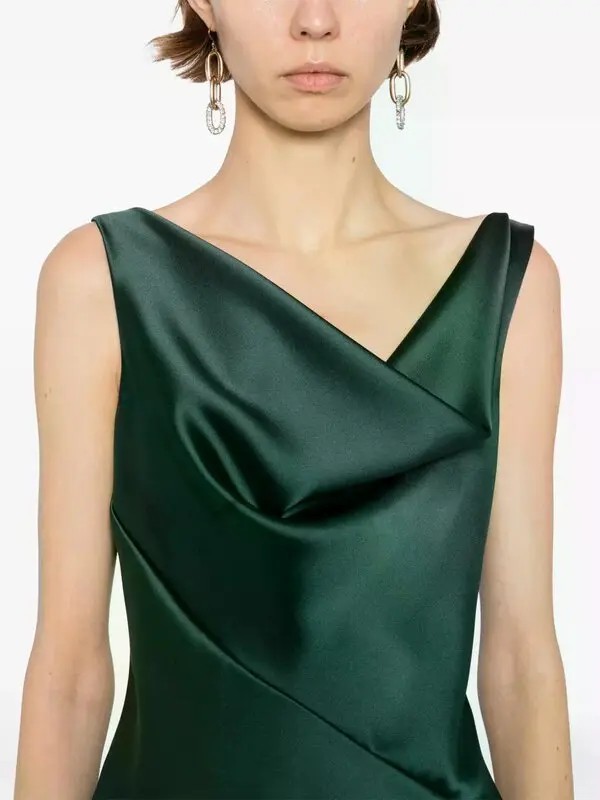 cowl neck dress green Hey Girl Long Satin Cowl Neck Dress Forest Green main image 0