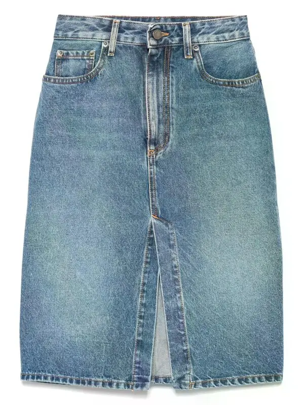 Alessandra Rich Denim Pencil Skirt - Blue
