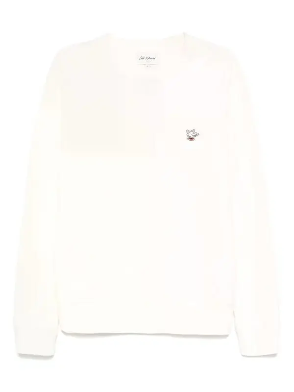 CAFÉ KITSUNÉ Barista Fox-patch Sweatshirt - Neutrals