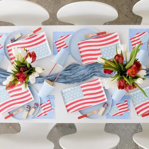 JOLLITY & CO 4th Of July American Flag Dinner Plates