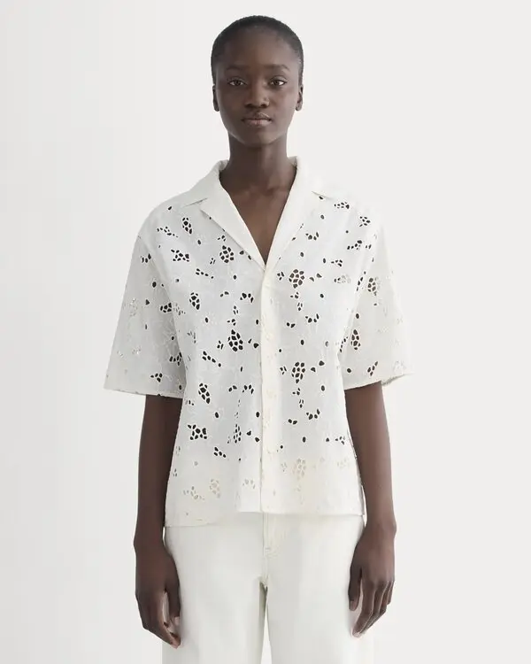 Everlane Eyelet Camp Shirt - Bone