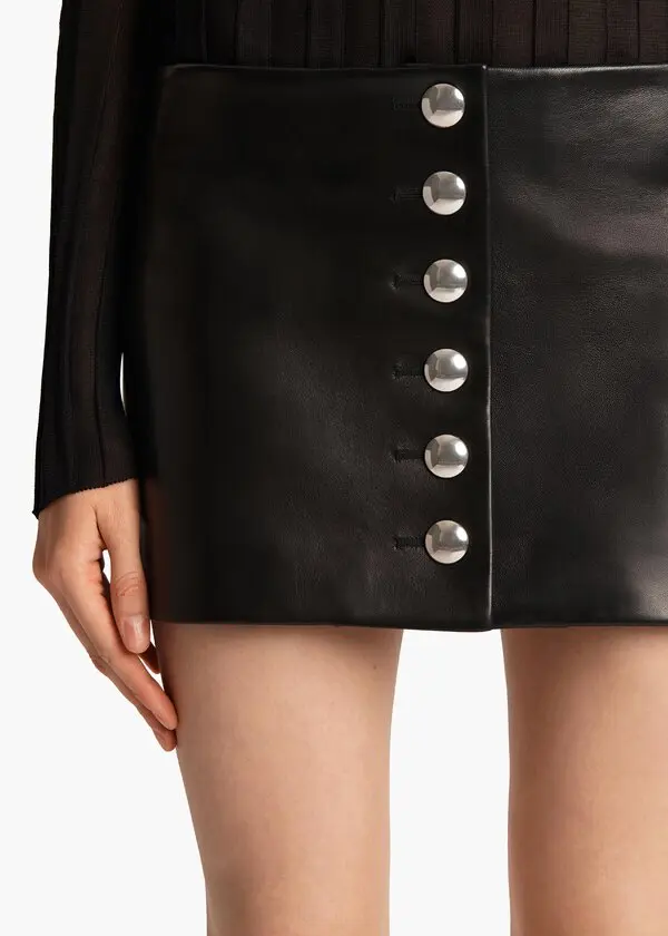 Khaite Jaxon Leather Skirt