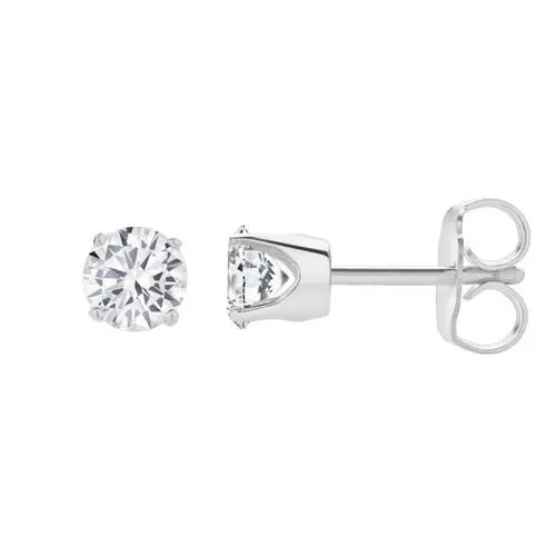 LUVMYJEWELRY 1.5 Ct Tw Lab Grown Round Diamond Stud Earrings In 14k Gold - 14k White Gold