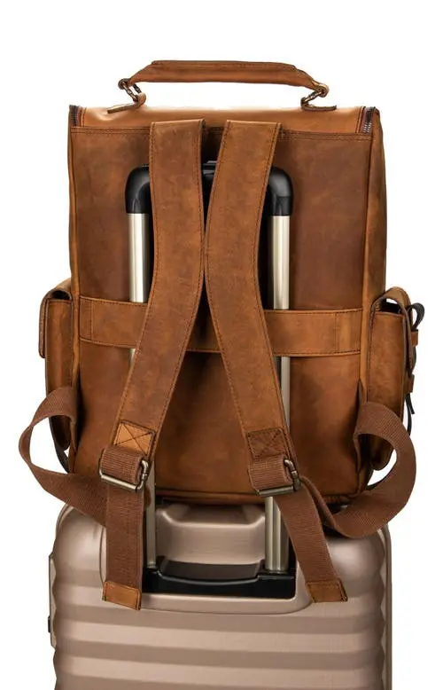 VELEZ Vintage Leather Archaeology Backpack - Brown