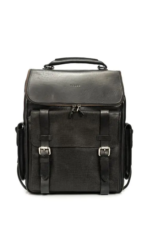 VELEZ Vintage Leather Archaeology Backpack - Black