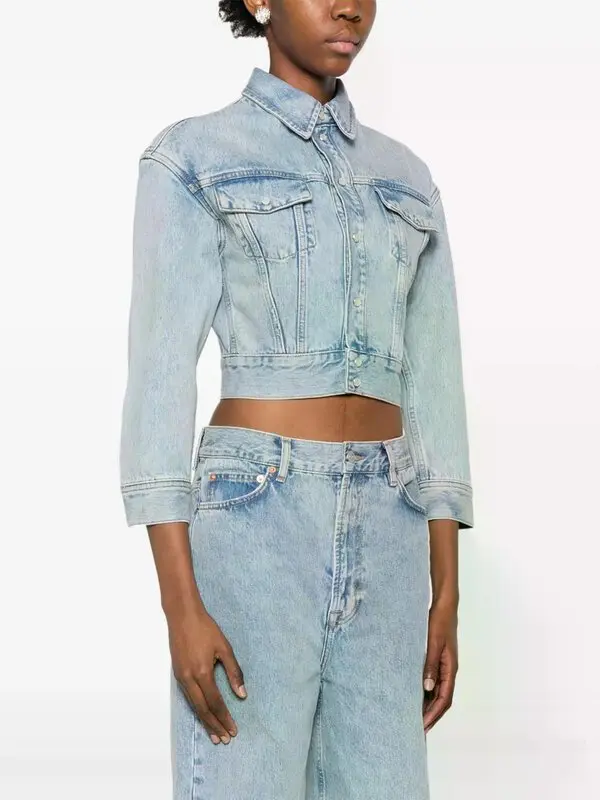 Wardrobe.NYC Cropped Denim Jacket
