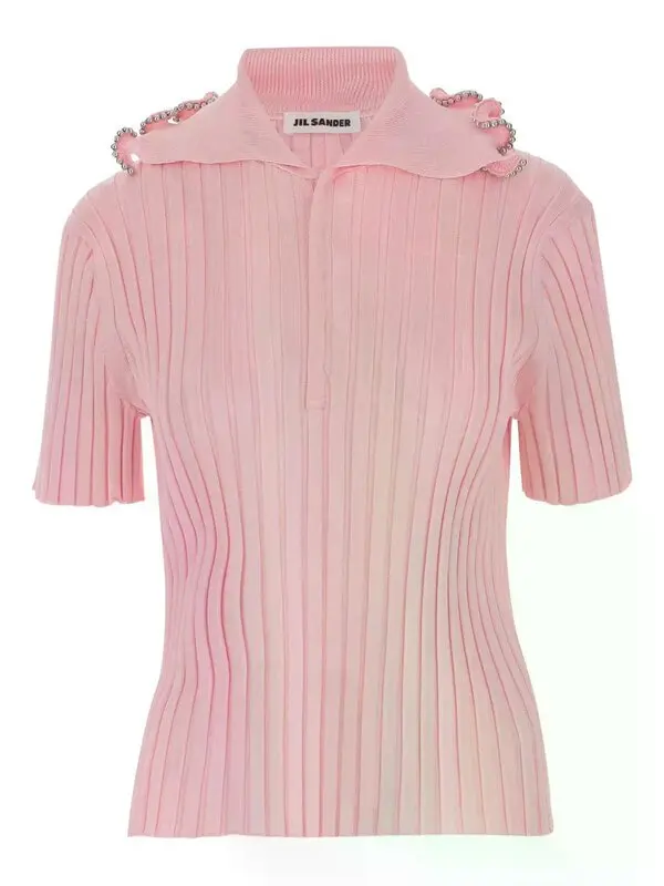 JIL SANDER Ribbed Polo Top