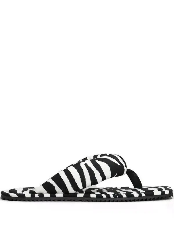 Attico Zebra-print Flip-flops - White