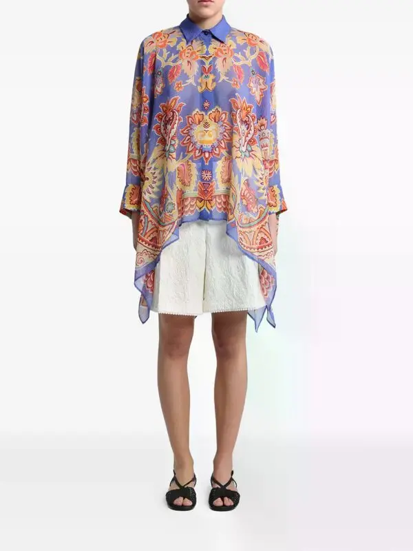 Etro Floral-print Poncho Shirt