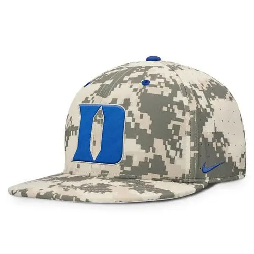 Nike Duke Blue Devils 2025 Dugout True Performance Fitted Hat - Camo