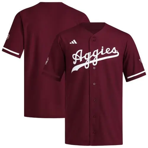 Adidas Texas A&m Aggies Reversible Retro Full-button Baseball Jersey