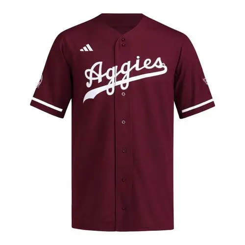 Adidas Texas A&m Aggies Reversible Retro Full-button Baseball Jersey