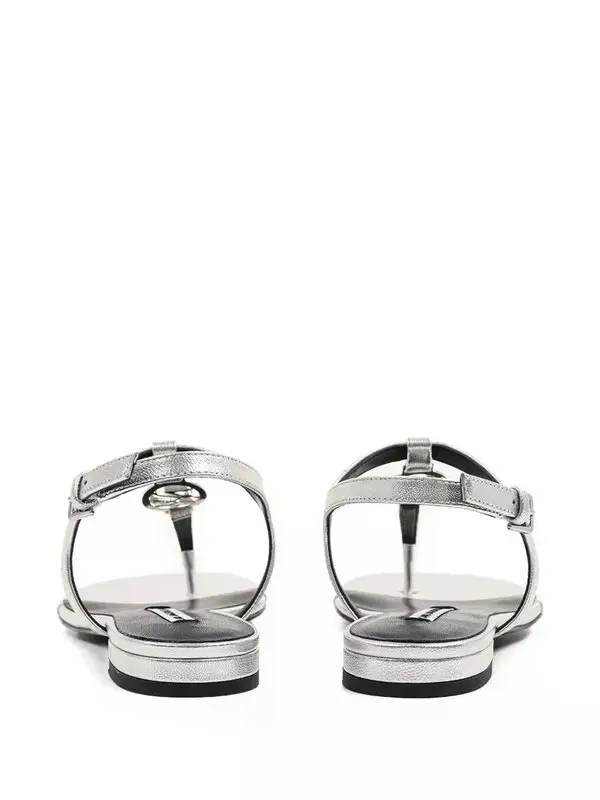 Karl Lagerfeld Logo Appliqué Sandals - Silver