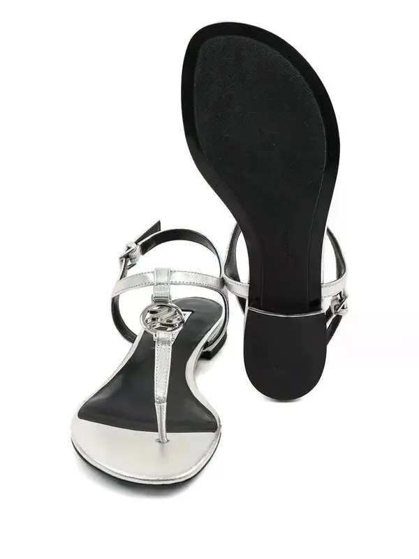 Karl Lagerfeld Logo Appliqué Sandals - Silver
