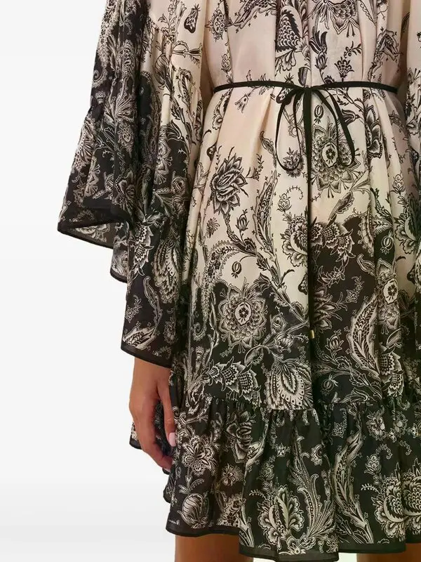 Zimmermann Paisley-print Ruffled Dress