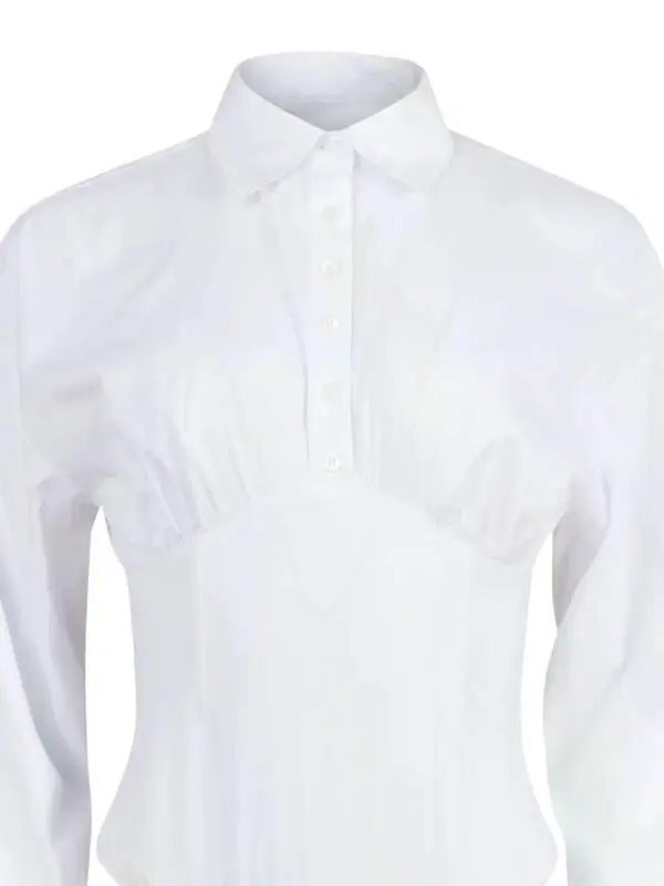 FLEUR DU MAL Poplin Button-down Bodysuit