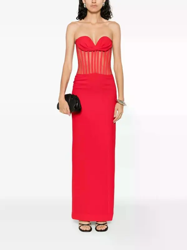 Monot Strapless Corset Dress In Red - 78% Off