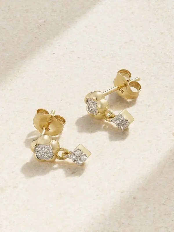 STONE AND STRAND Richie 10-karat Diamond Earrings - Gold