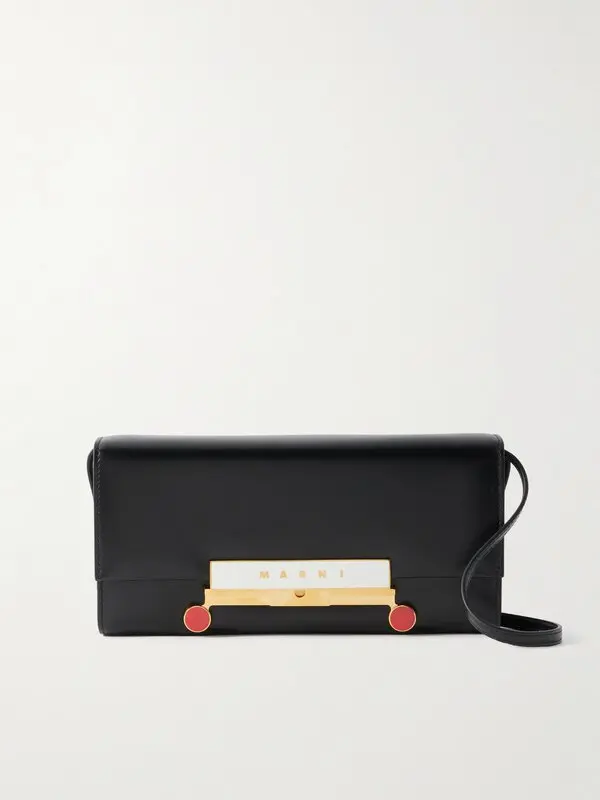 Marni Embellished Leather Shoulder Bag