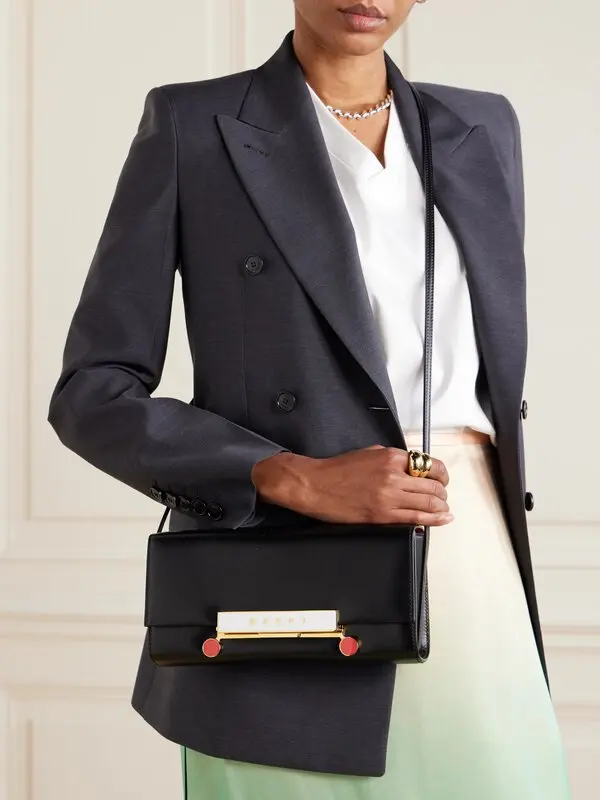 Marni Embellished Leather Shoulder Bag