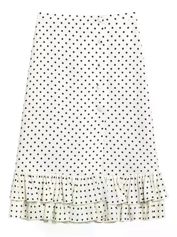 Valentino Garavani Polka Dot-print Midi Skirt - White