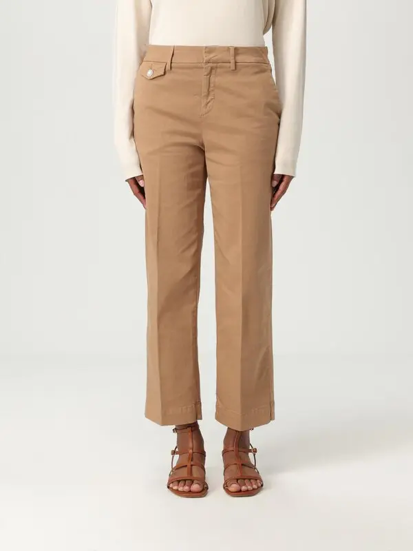 Liu Jo Tailored Straight Leg Cropped Trousers - Sand