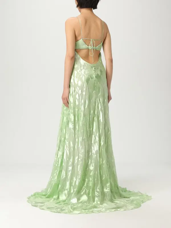 ermanno scervino green dress Ermanno Scervino Green Silk Floral Dress Size I 42 UK 10 US 6 S small –  Afashionistastore main image 0