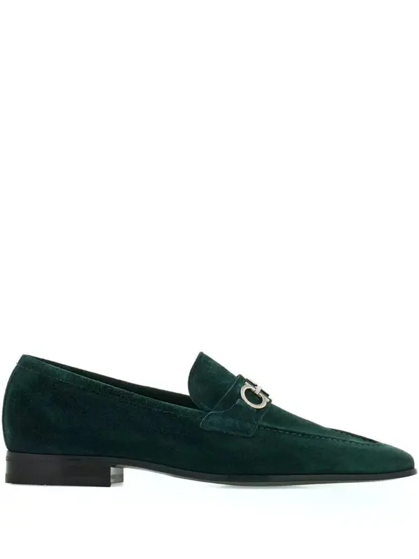 FERRAGAMO Gancini Suede Loafers