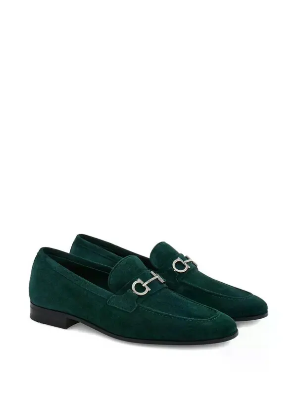FERRAGAMO Gancini Suede Loafers