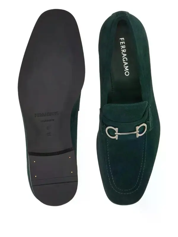 FERRAGAMO Gancini Suede Loafers