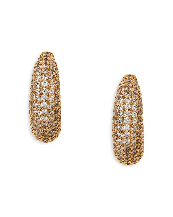 Nadri Alma Pave Dome Hoop Earrings - Gold