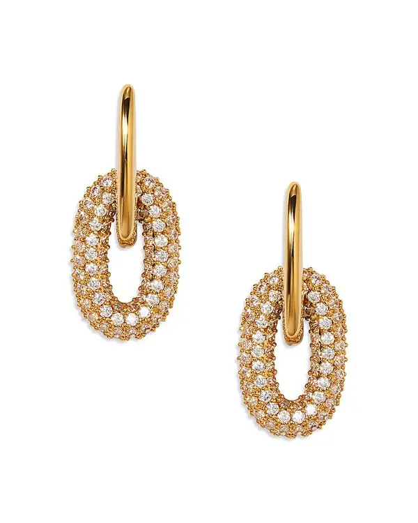 Nadri Alma Pave Doorknocker Drop Earrings - Gold
