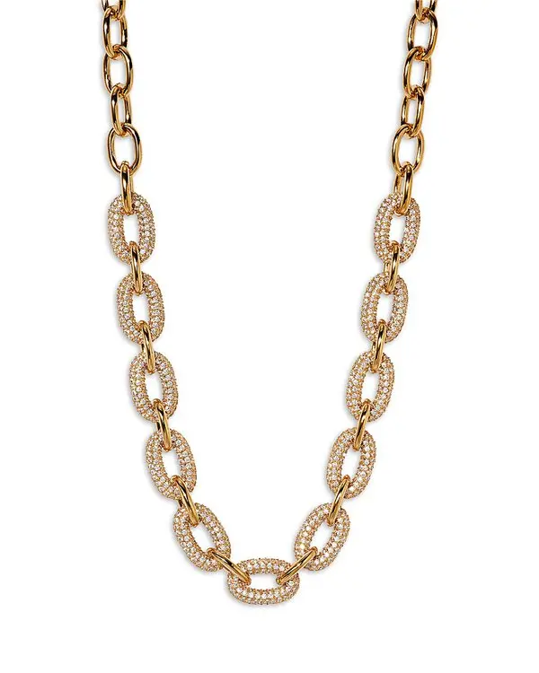 Nadri Alma Pave Multi Link Chain Necklace - Gold