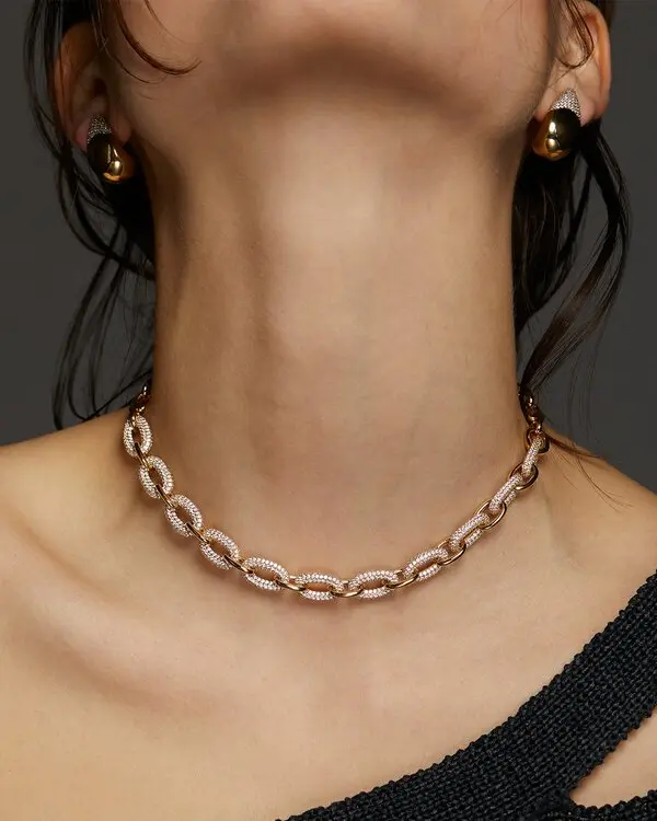 Nadri Alma Pave Multi Link Chain Necklace - Gold