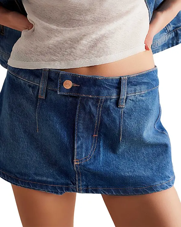 Free People Galivanting Skort - Blue Rebel