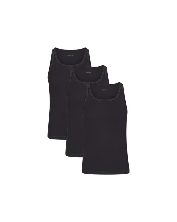 SKIMS Cotton Rib Tank, 3 Pack - Onyx