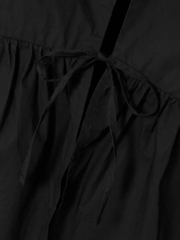 DEIJI STUDIOS Tie-detailed Organic Cotton-poplin Top