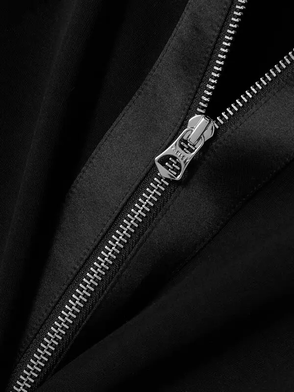 Varley Roxbury Satin-trimmed Doublesoft® Zip-up Sweatshirt - Black